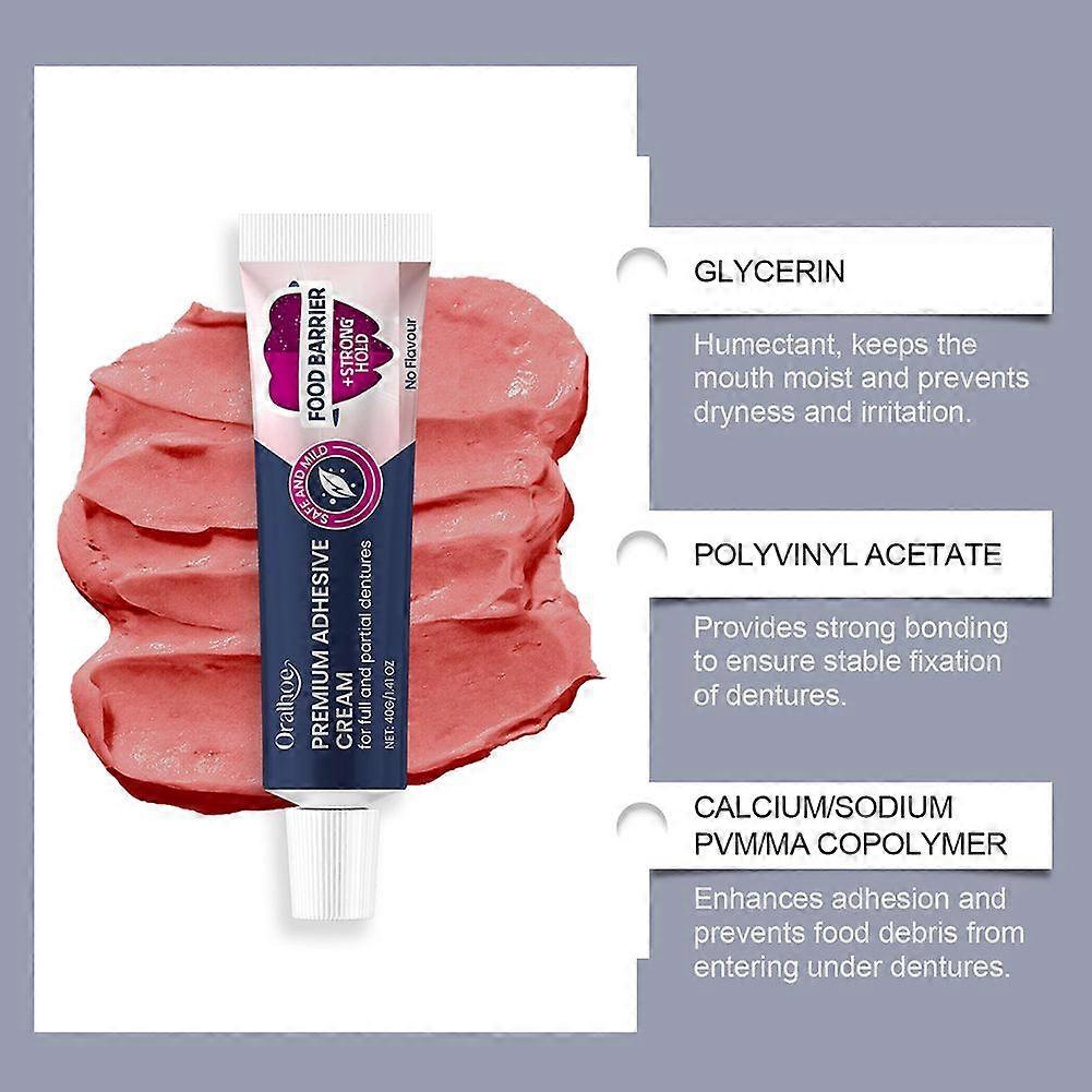 Premium Denture-Adhesive Cream Lasting Strong-Hold Denture-Adhesive ...
