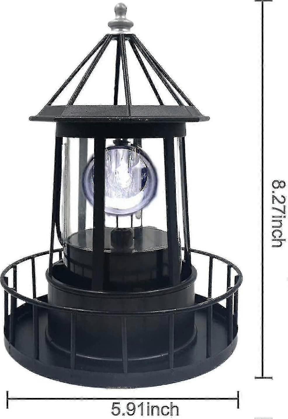 Led Solar Powered Lighthouse, 360 Degree Rotating Lamp Courtyard ...
