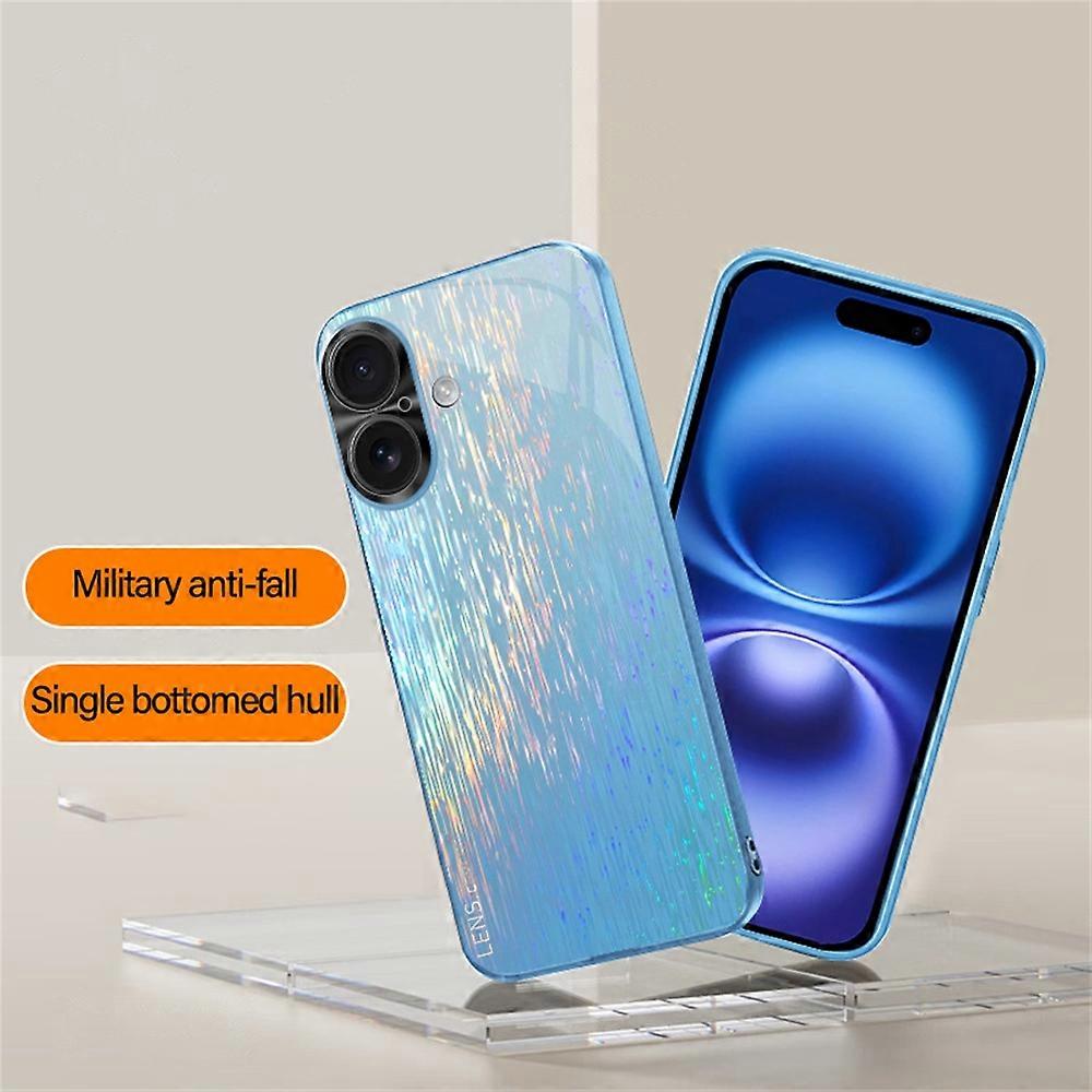 For iPhone 16 Plus Cover Dazzling Color Style Shockproof Phone Case-Sky ...