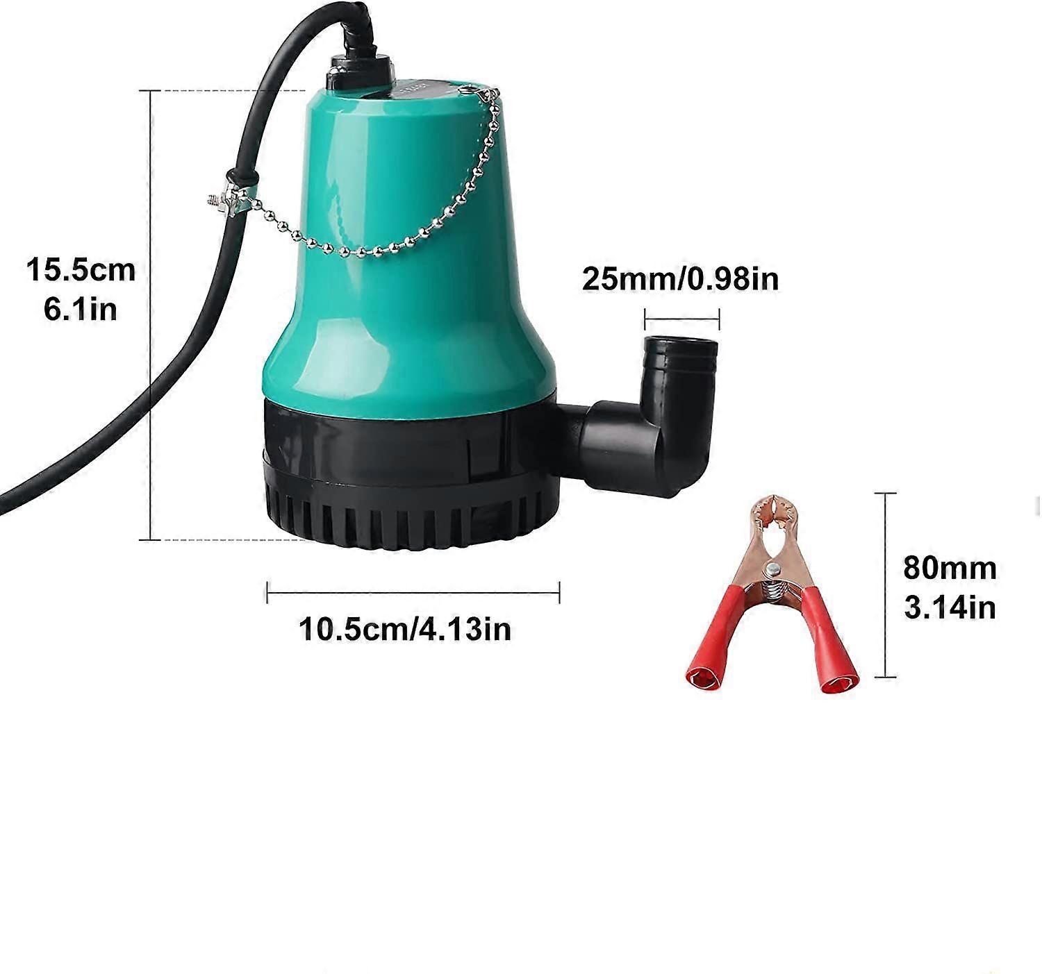 Water Pump Basement Vacuum Pump DC 12V 50W 4200L/H Submersible Well ...