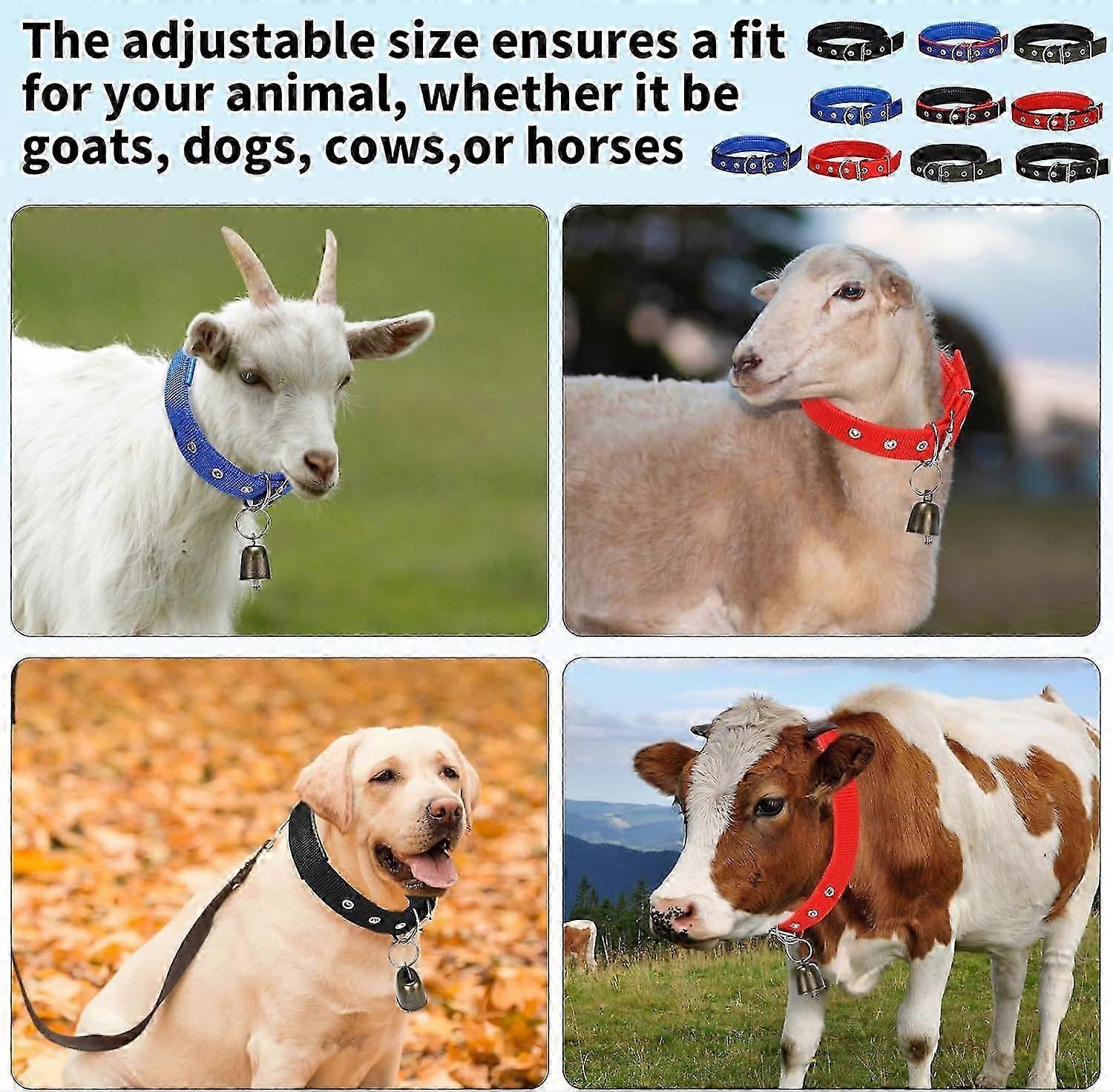 10 Sets Goat Collars With Bells Sheep Collar With Bell Adjustable Small ...
