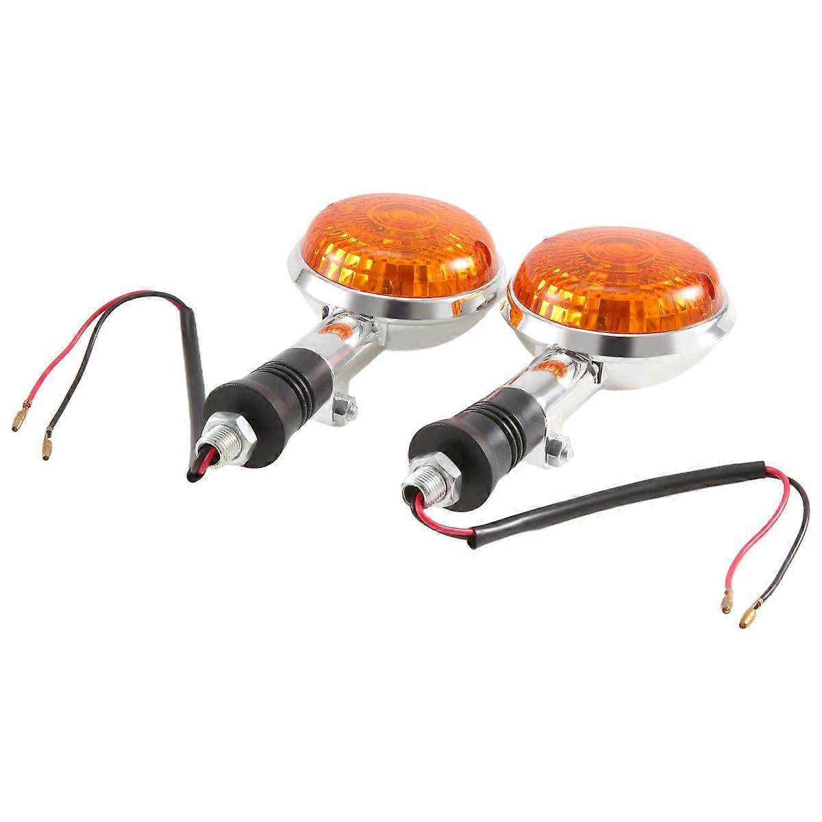 Motorcycle Amber Round Turn Signals Lights Blinker Indicator Lens for ...