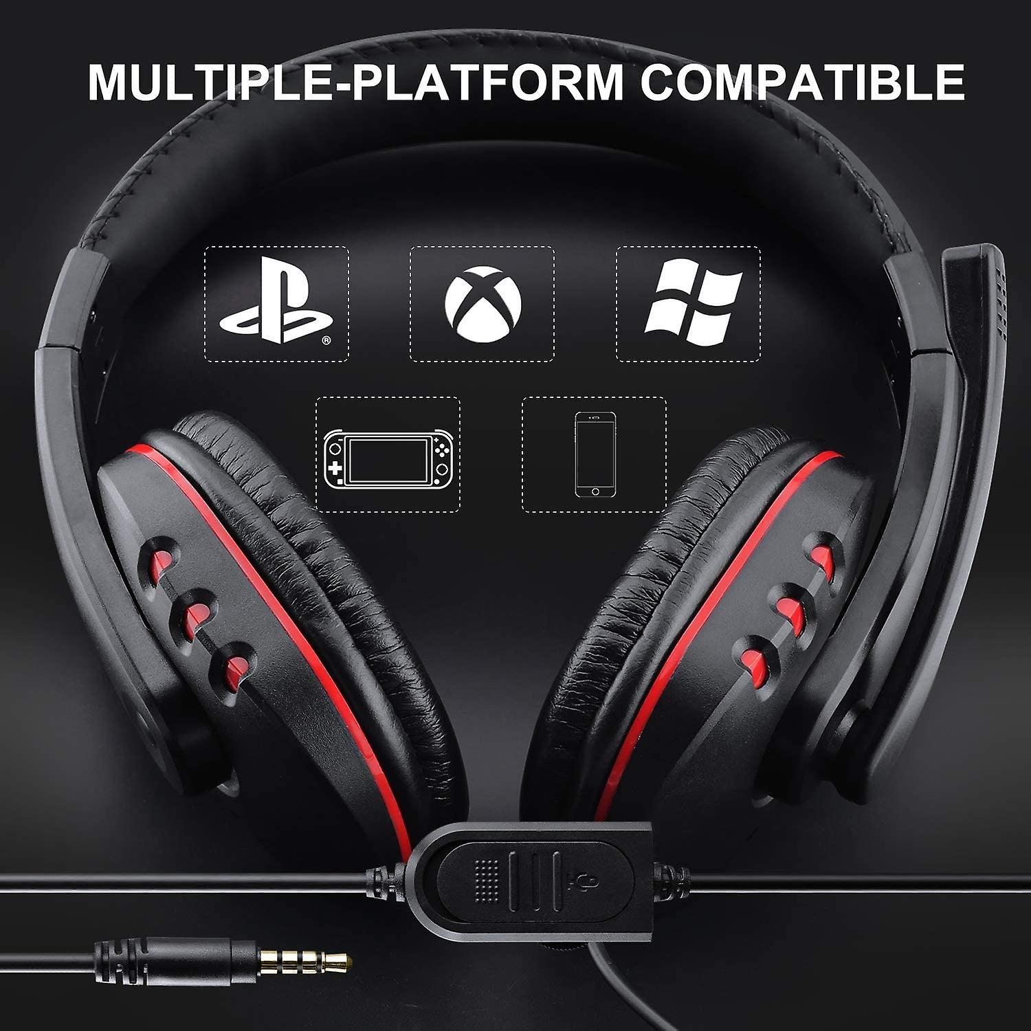 3.5mm Wired Headphone Stereo Headphone With Mic Volume Control For Ps4 ...
