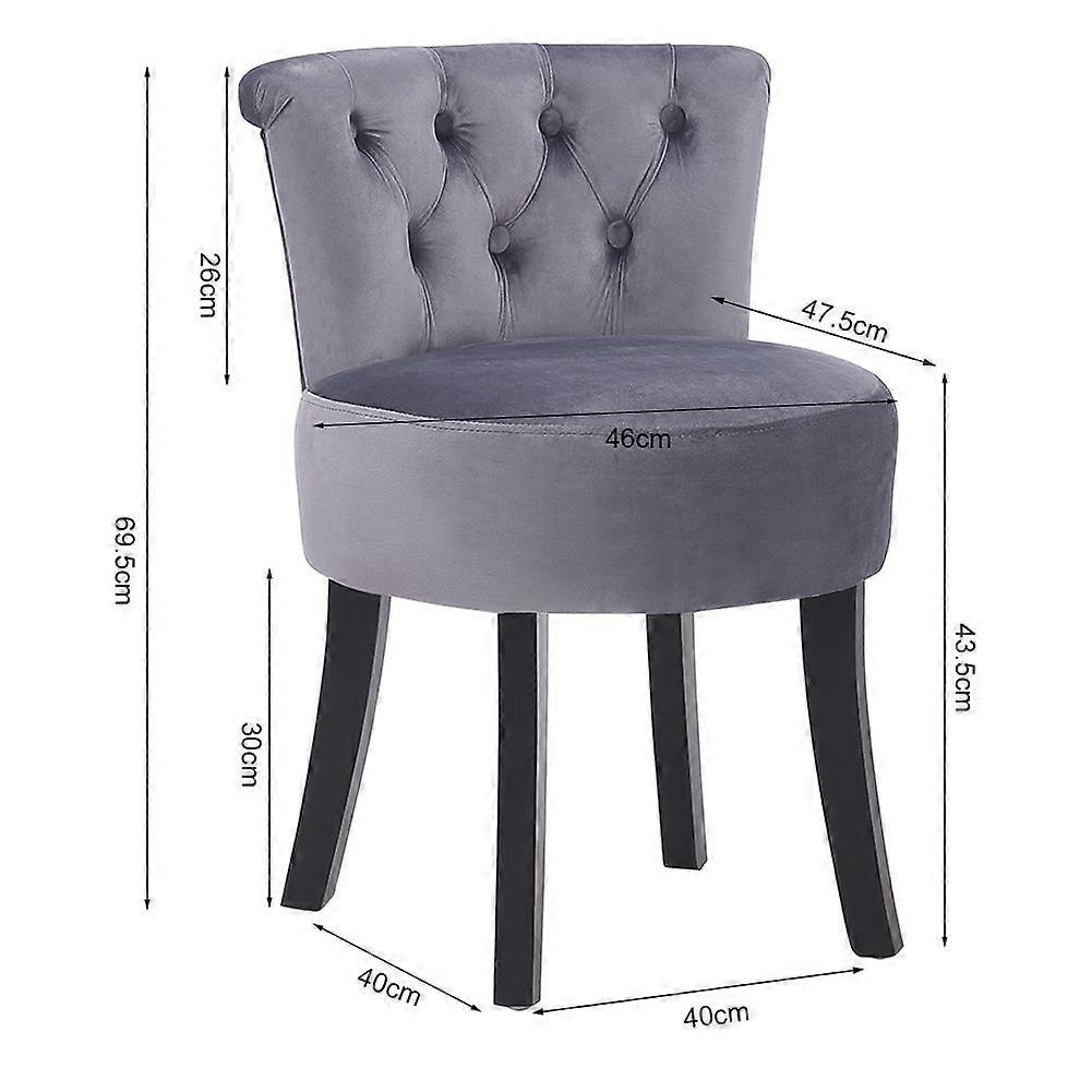 Modern Velvet Vanity Dressing Table Stool Low Back Makeup Vanity Stool ...