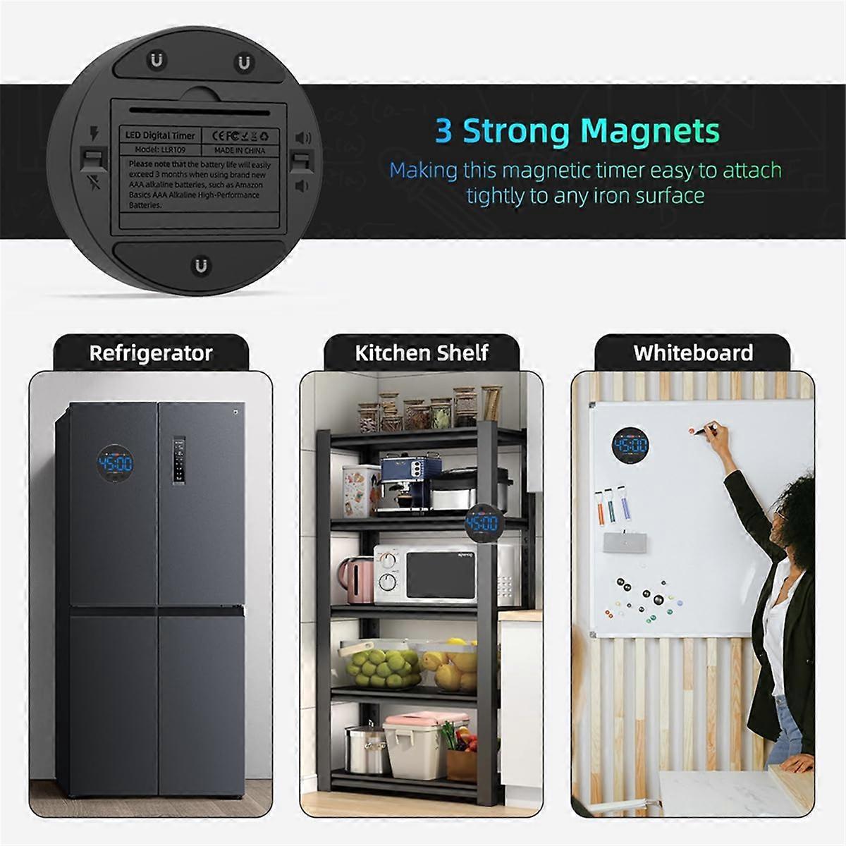 Visual Digital Timer with LED Display - Ideal for Kitchen, Blue | Fruugo UK