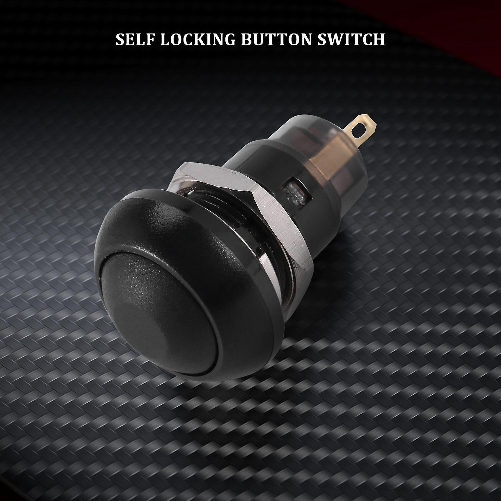 On-Off Latching Waterproof 12mm Push Button Switch SPST 2A IP67, Black ...