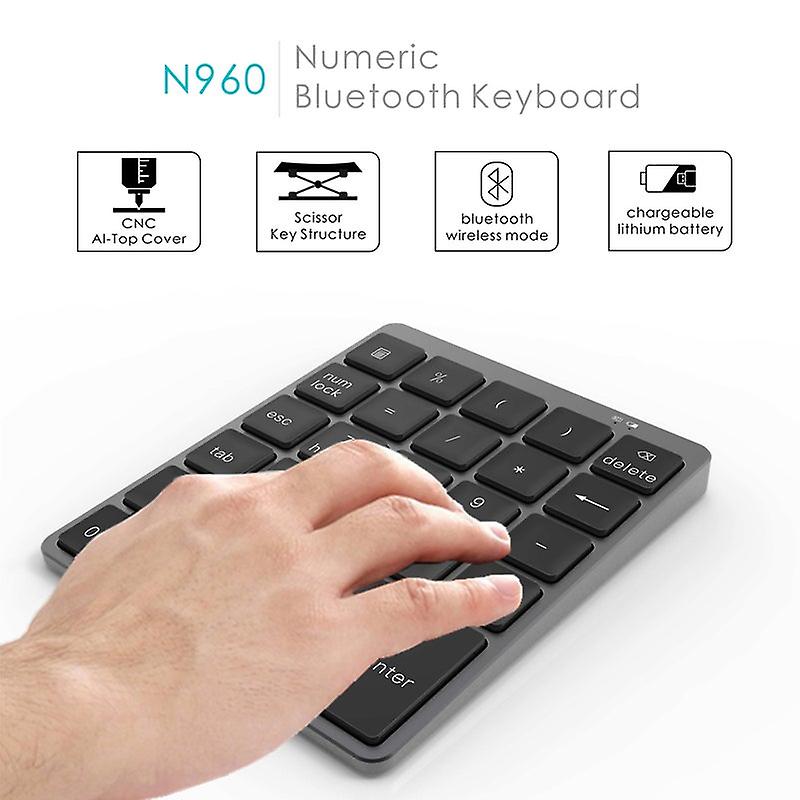 Keyboards & Keypads Aluminum Alloy 28 Keys Bluetooth Wireless Numeric ...