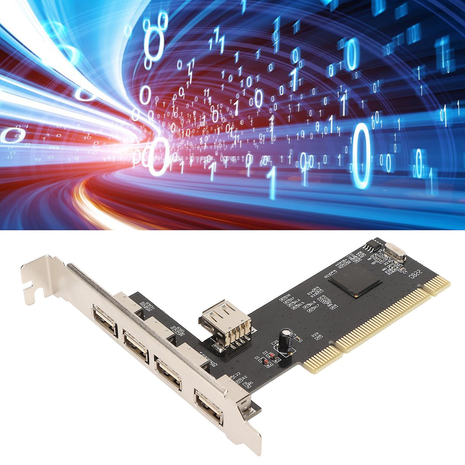 Pci To Usb2.0 Internal Expansion Card 5 Port 480mbps Plug And Play 4 ...