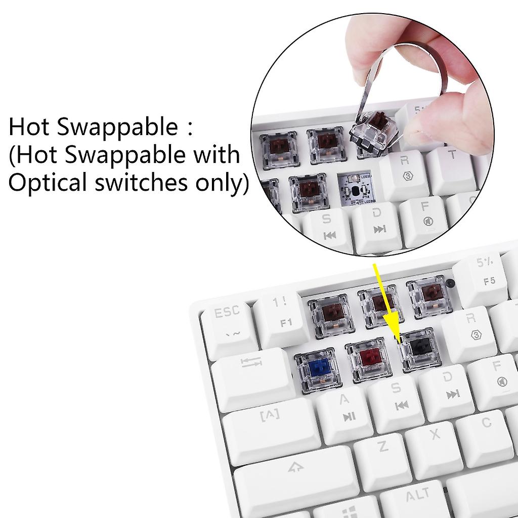 Gk64 Mechanical Keyboard Optical Hot Swappable Programmable Rgb Abs ...