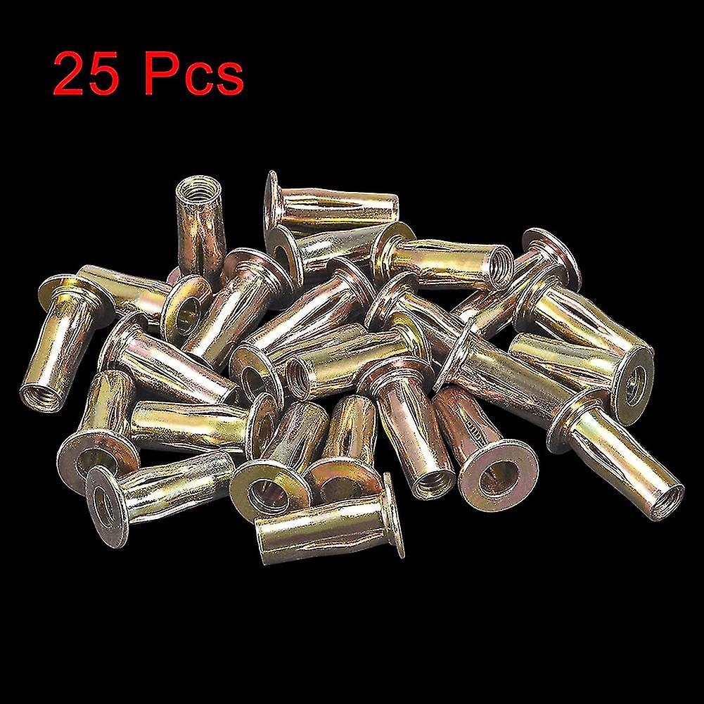 Multi-grip Rivet-nut, M8 -bulbed Carbon Steel Color--plated Flat Head Threaded Insert Nut 25pcs ...