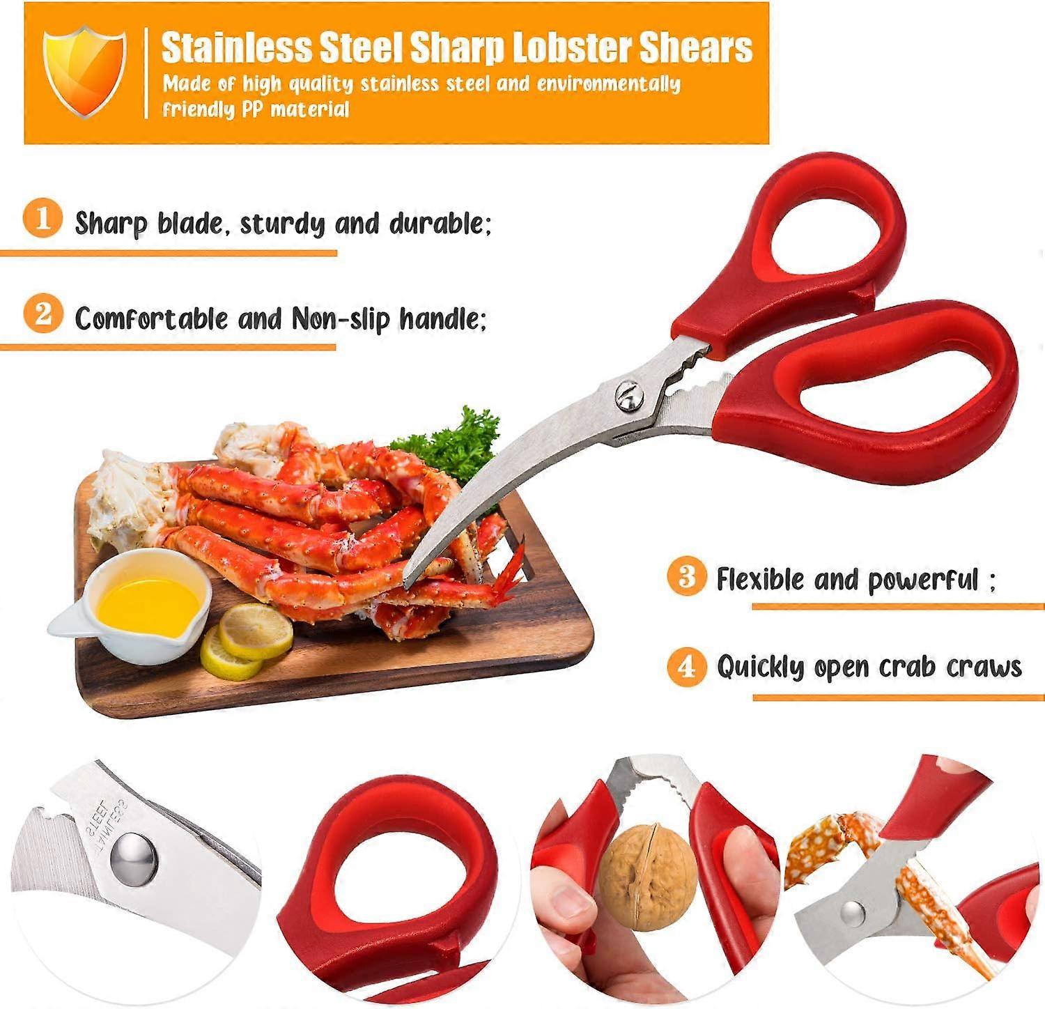 Kitchen Seafood Crab Leg Scissors, 4 Pack Crab Leg Scissors Lobster ...