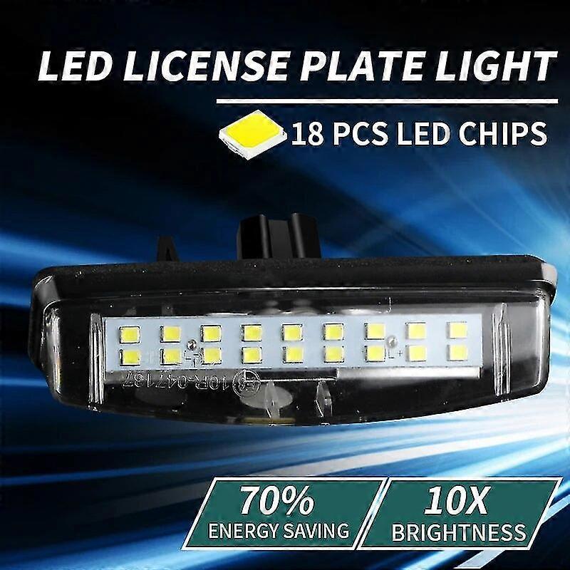 2pcs Led License Number Plate Light Canbus White For Toyota Camry ...