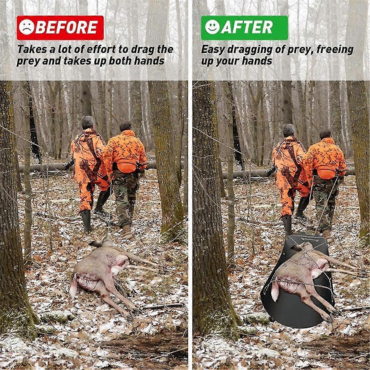 1Set Deer Drag Sled, Portable Ice Fishing Sled with Rope Multi- Dog ...