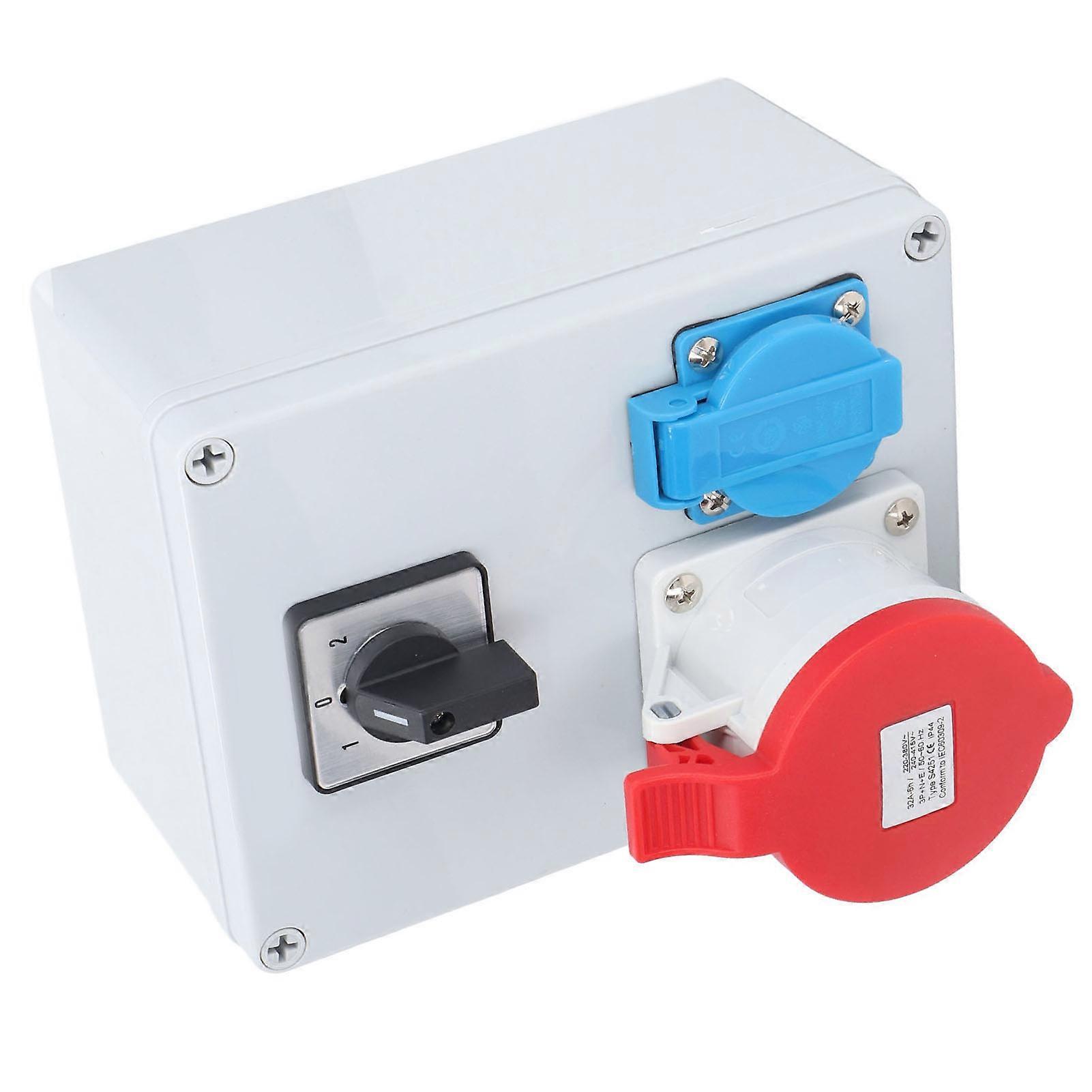 CEE Wall Socket Power Distributor Box 5P 32A 16A Main Switch IP44 ...