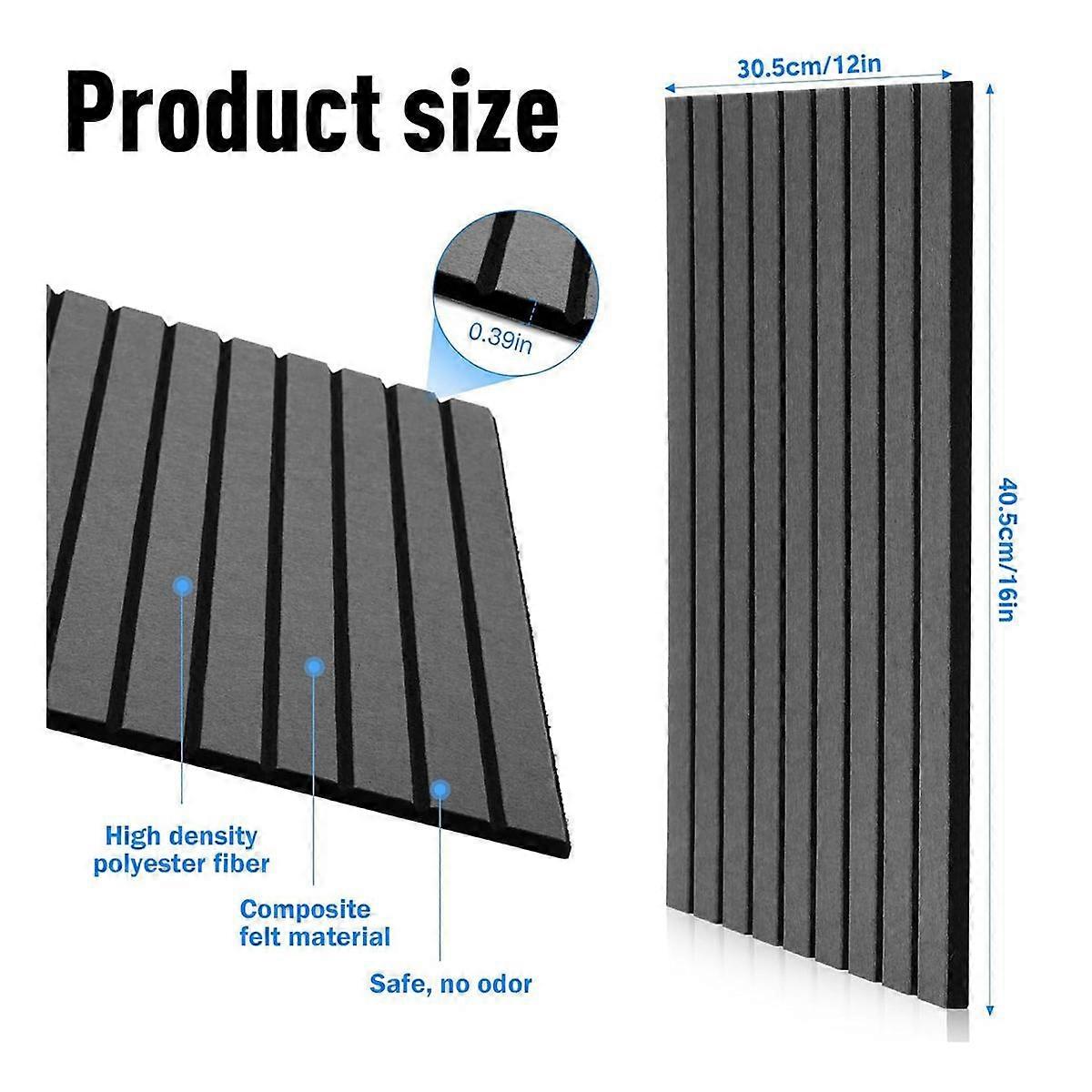 12 Pack Sound Proof Acoustic Panels with Self Adhesive, 14X12X0.4Inch ...