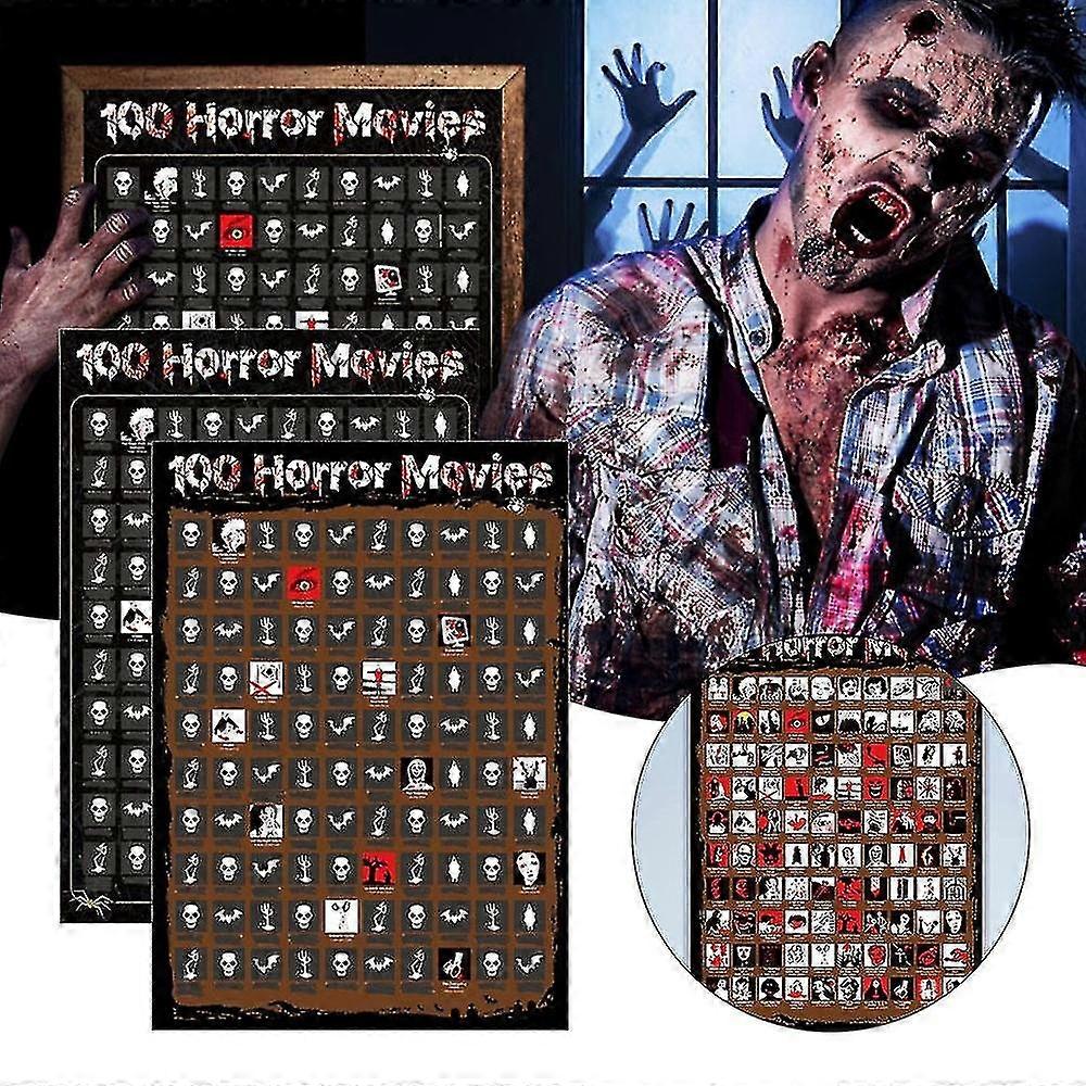 100 Horror Movies Scratch Off Poster for Halloween Large Cinema ...