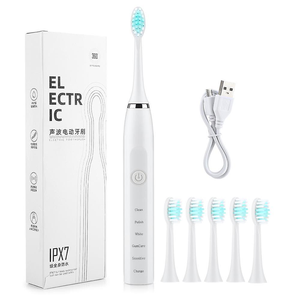 Electric toothbrush usb rechargeable professional 5 modes 4 speeds ...