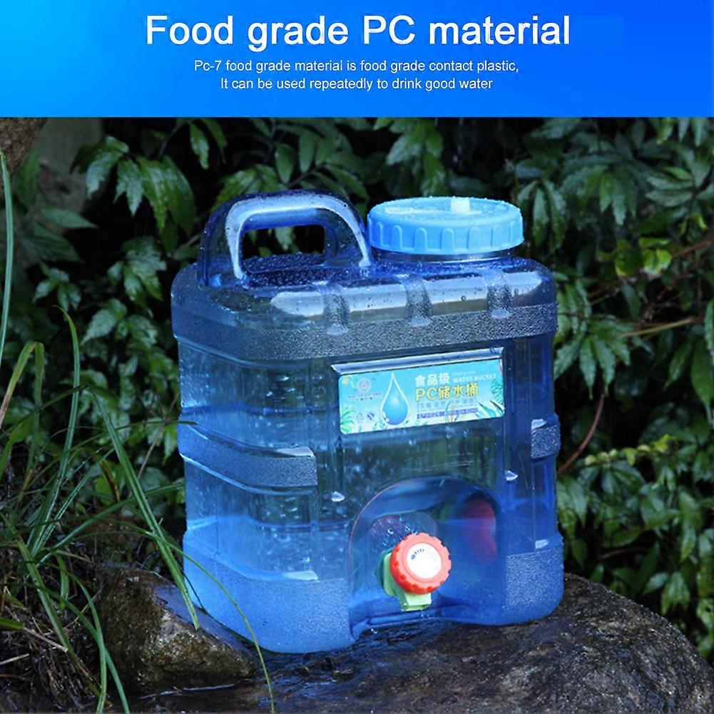 15L Food Grade PC Water Container Portable Driving Water Tank Container with Faucet for Camping ...