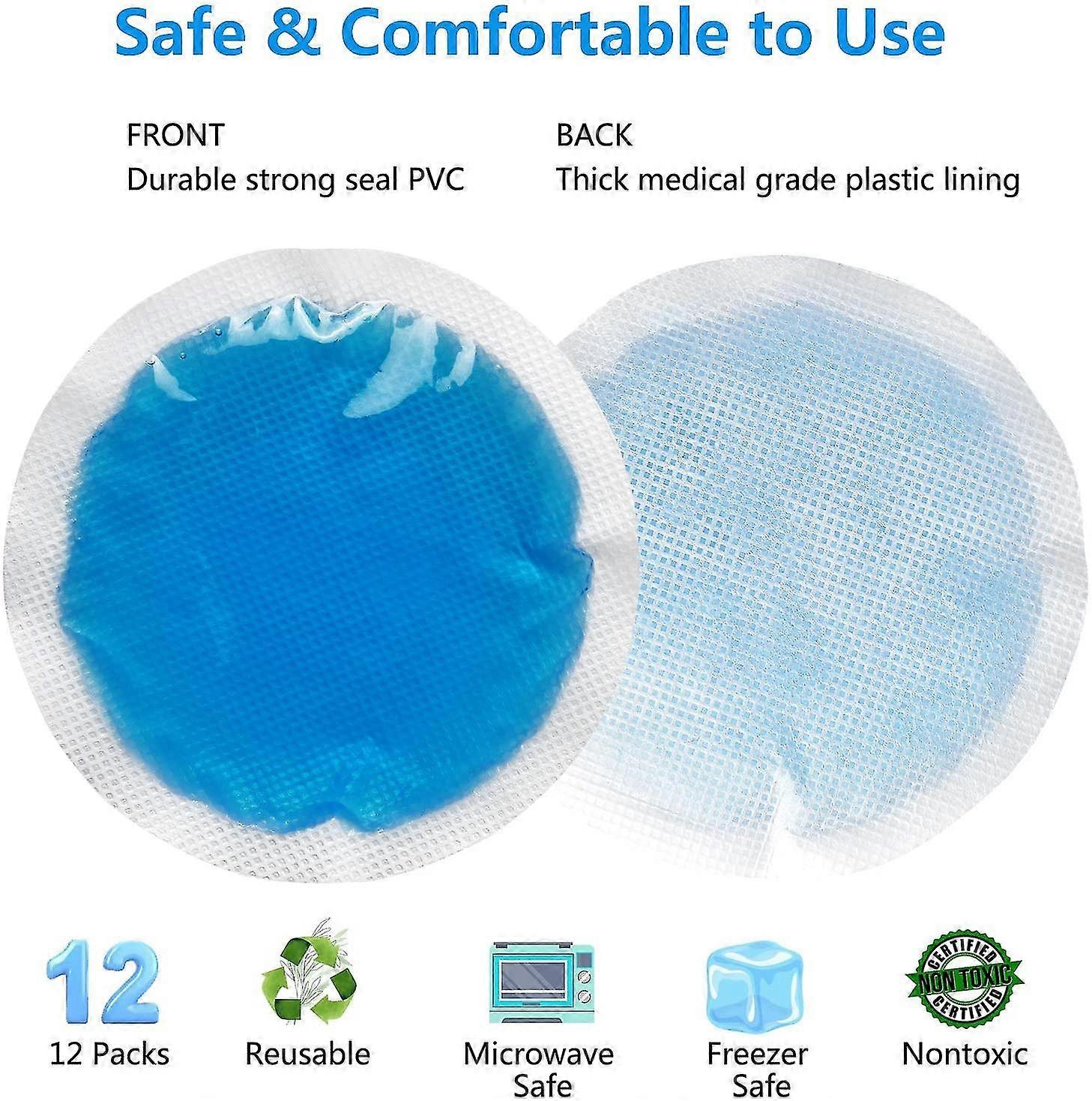 Round Reusable Gel Ice Pack 10 Packs With Cloth Backing, Cold Compress ...