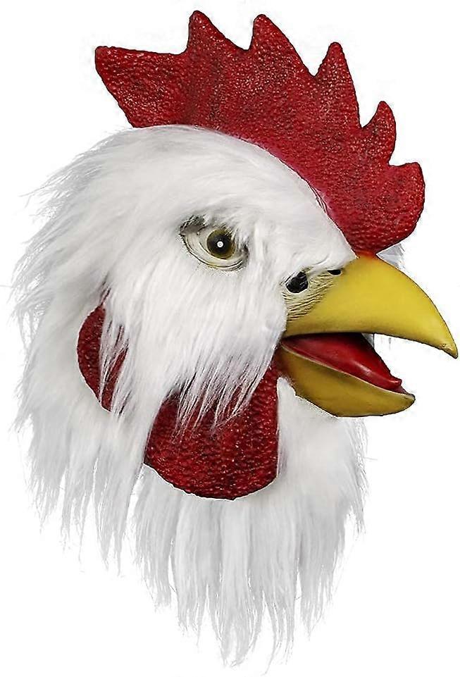White Rooster Mask, Animal Head Mask, Halloween Mask, Latex Party ...