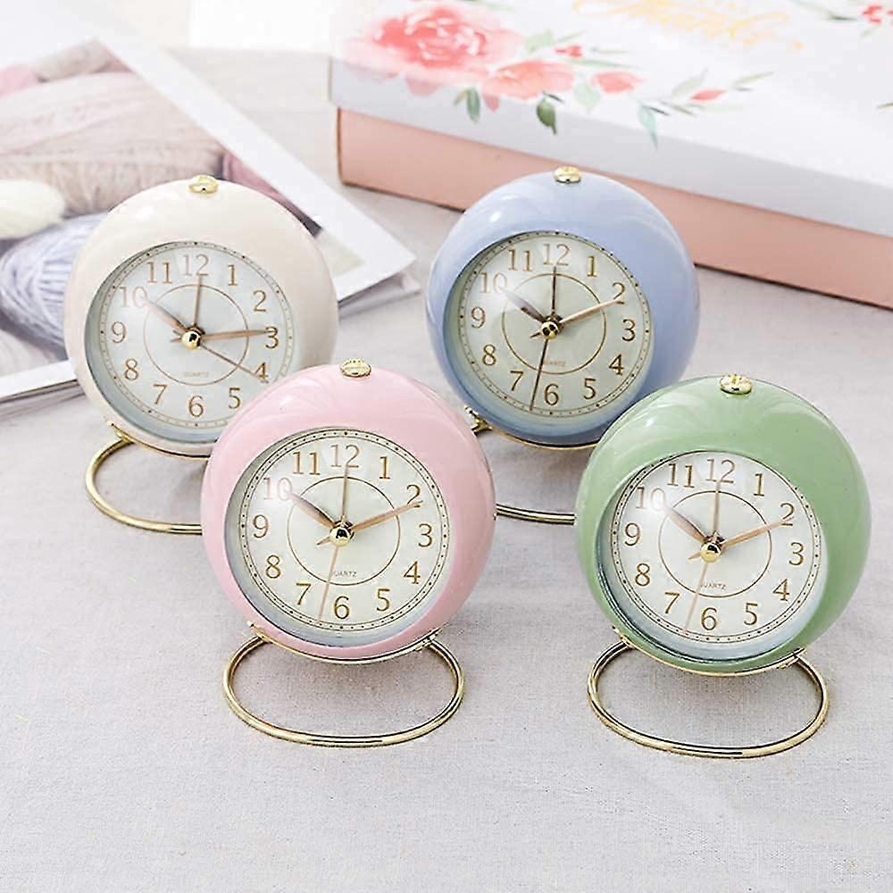 Small Desk Clocks for Shelf Bedroom Office, Table Alarm Clocks, Gold ...