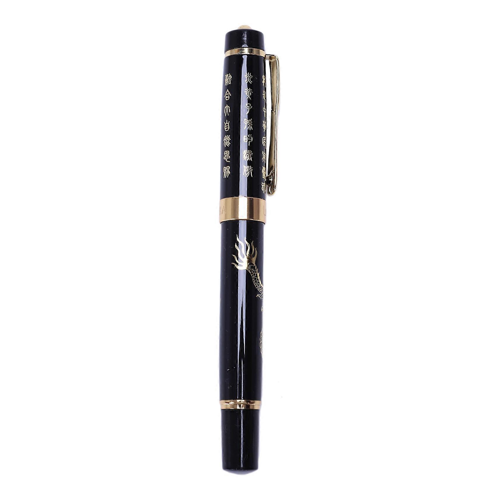 2X LUOSHI Ballpoint Pen 818 with The Chinese Dragon Pattern Pen - Black ...