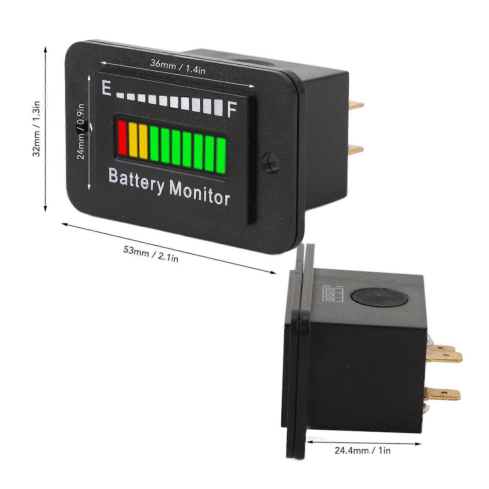 12V 24V 48V 60V 72V LED Battery Monitor Meter Battery Fuel Gauge ...