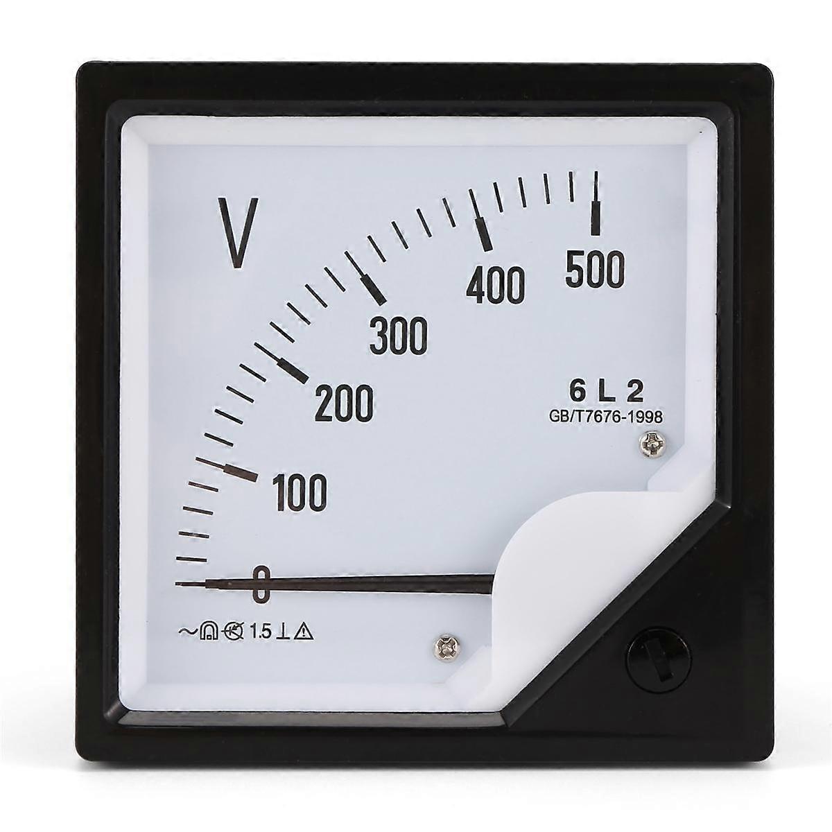6L2 Voltmeter AC 500V Pointer Type Voltage Meter Mechanical Header ...