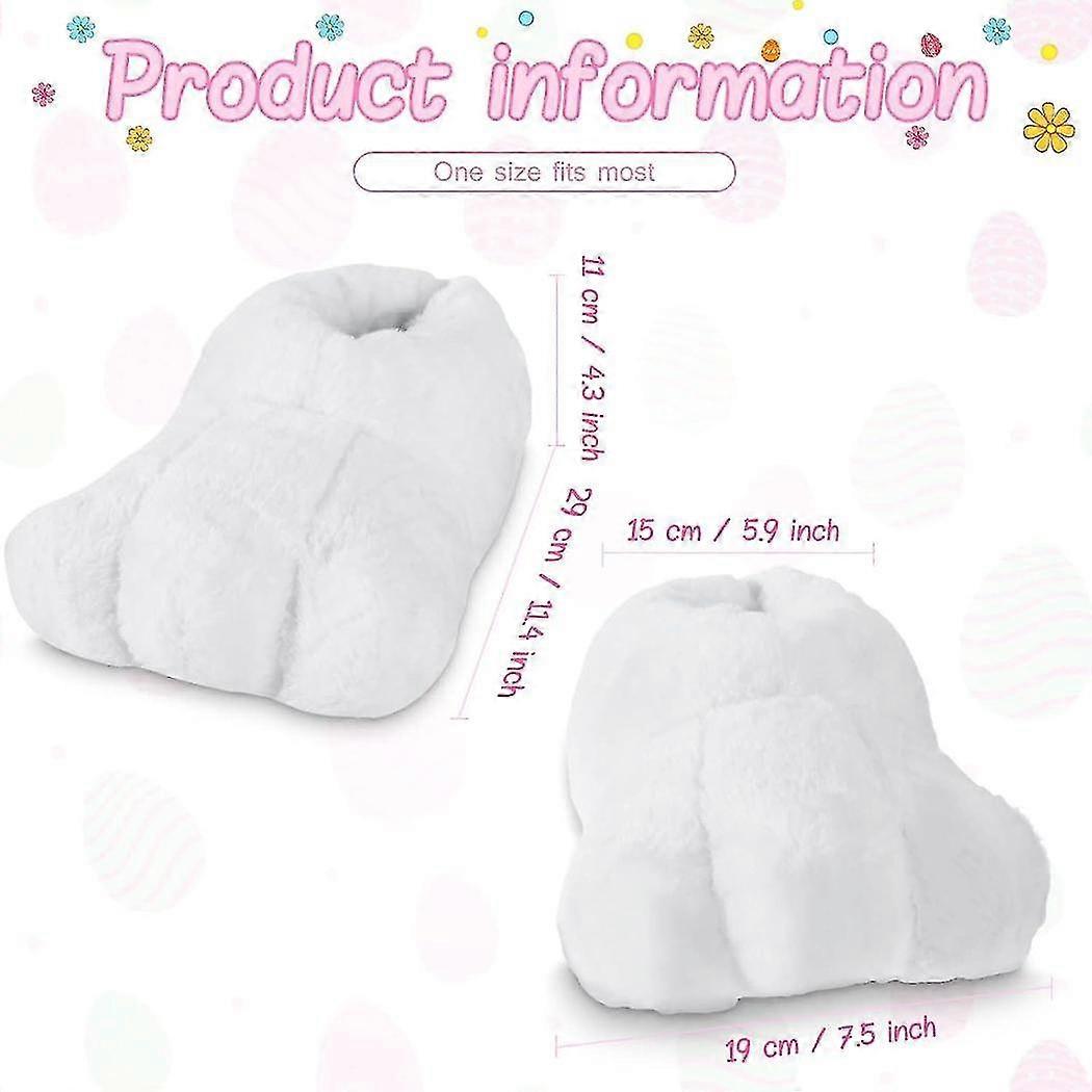 Easter Adult Bunny Shoes Rabbits Foot Shoes Bunny Feet Slippers White ...