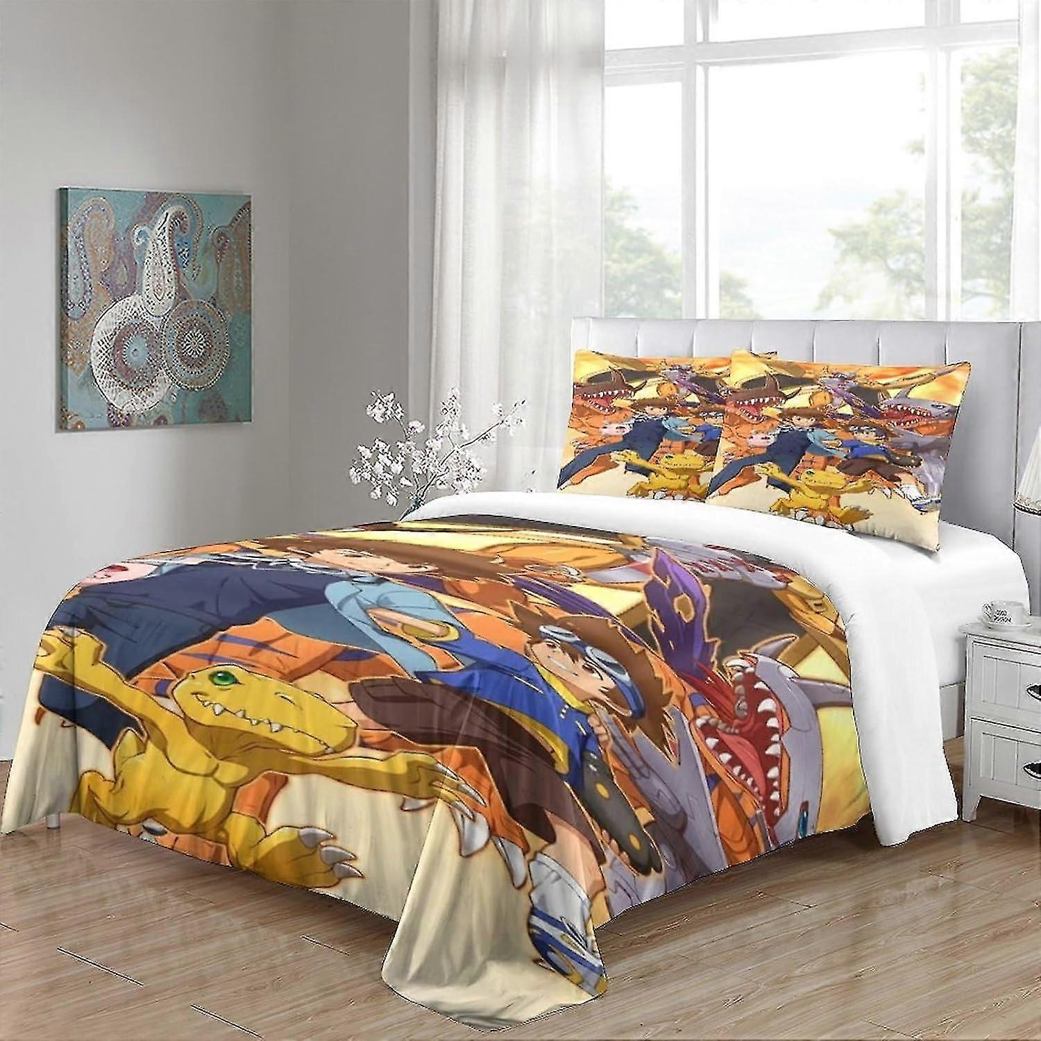 o3842 Bed Sheets Digimon 3D Print Duvet Cover Bedding,3 Pcs Set Anime ...