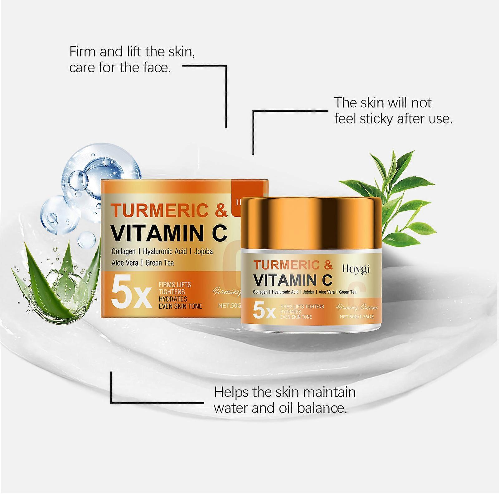 Turmeric + Vitamin C Face Glow Booster Moisturizer & Skin Repairing Cream with Hyaluronic Acid ...