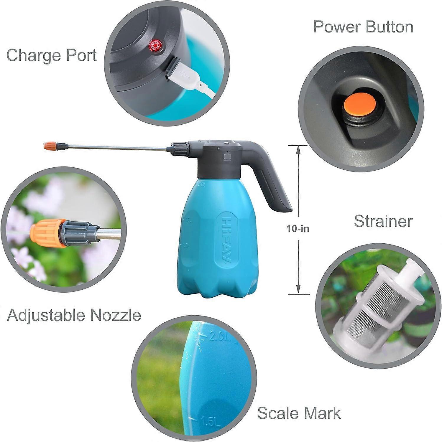 ES2-PRO Electric Spray Bottle 2L/0.5Gallon, Rechargeable Battery ...