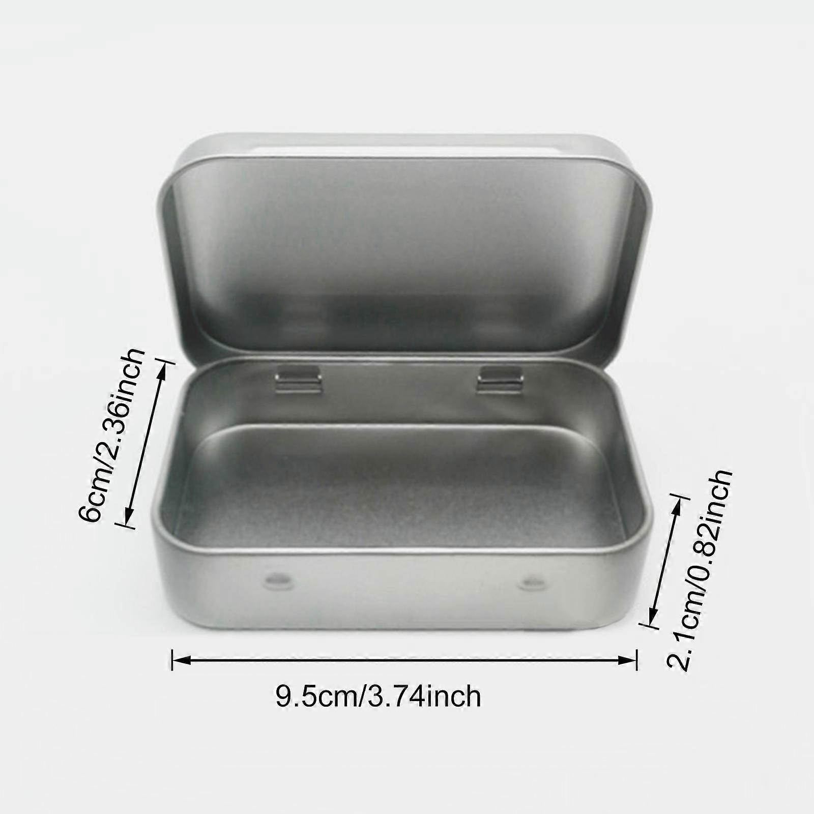 New Arrive 2Pcs Metal Hinged Tin Box Container Mini Portable Small ...
