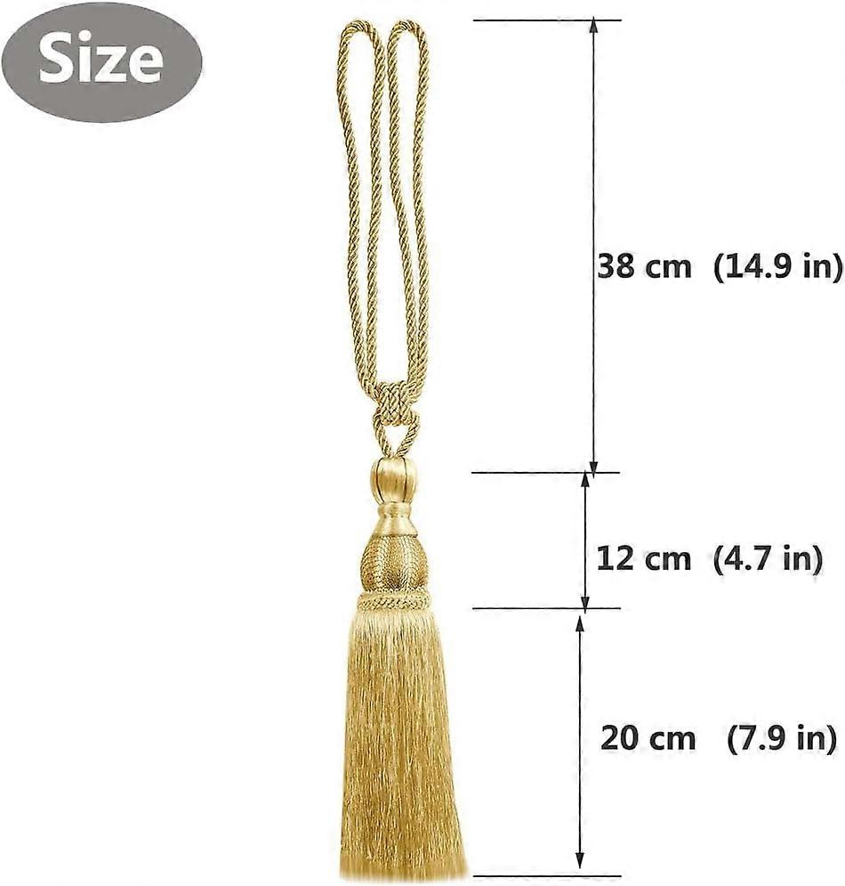 2PCS Curtain Clips Rope Tie Band,Long Tassel Curtain Tieback,Holdback ...