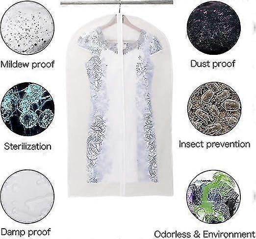 6 Pack Moth Proof Clothes Covers with Zipper for Wardrobe Storage - 60 ...