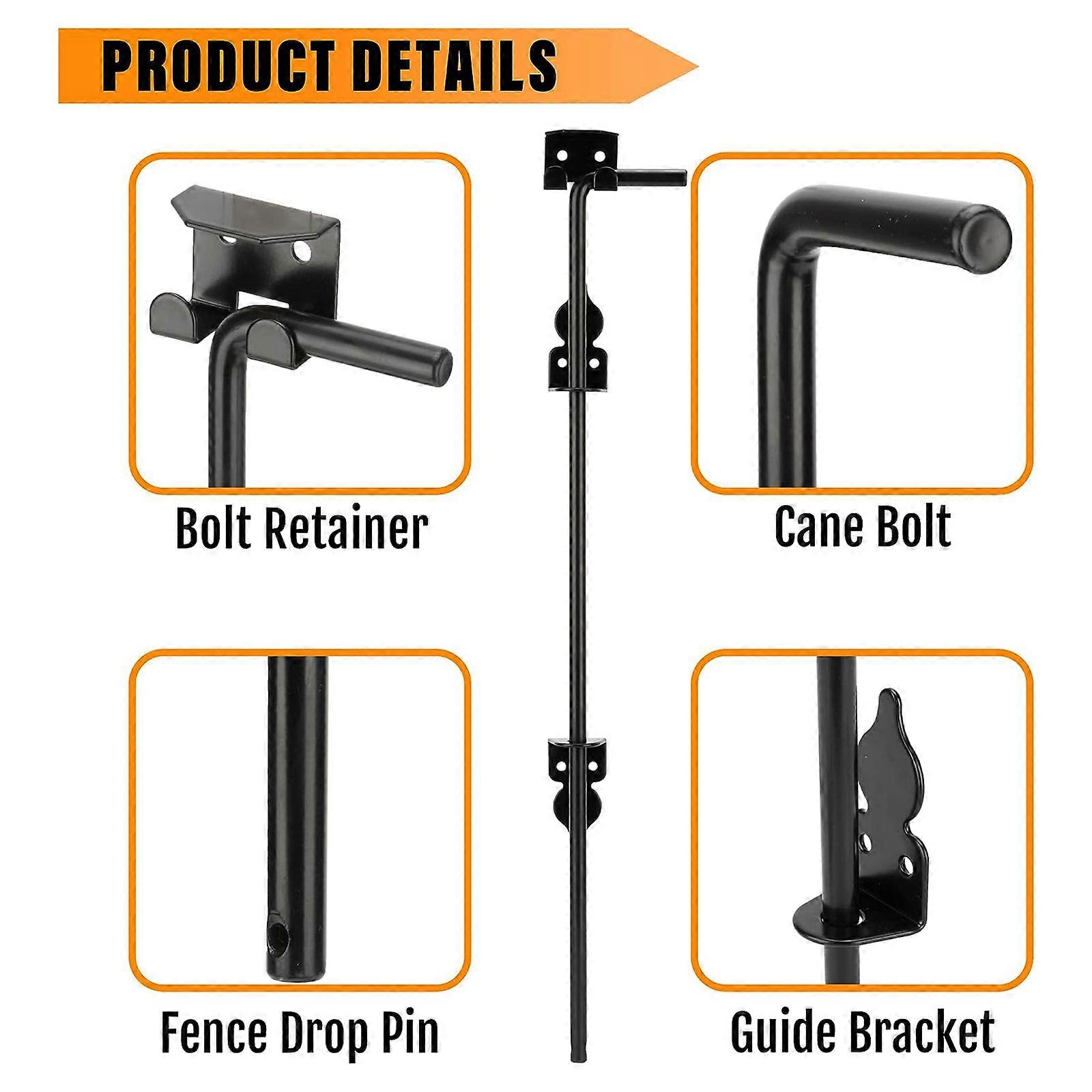 12inch Cane Bolt Gate Drop Rod Iron Door Bolt Gate Ground Latch for ...