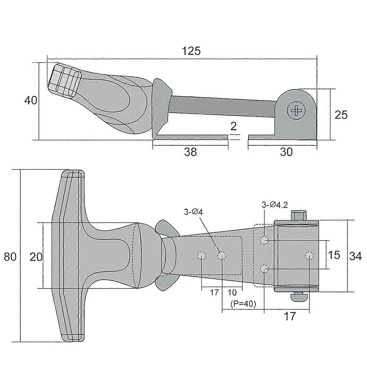 4 Pieces Elastic Stainless Steel Rubber Hood Catch Flexible T-Handle ...