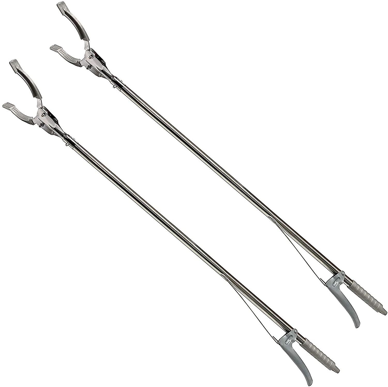 Set Of 2 Metal Grippers Garbage Tongs Grab Aid Waste Rubbish 90cm