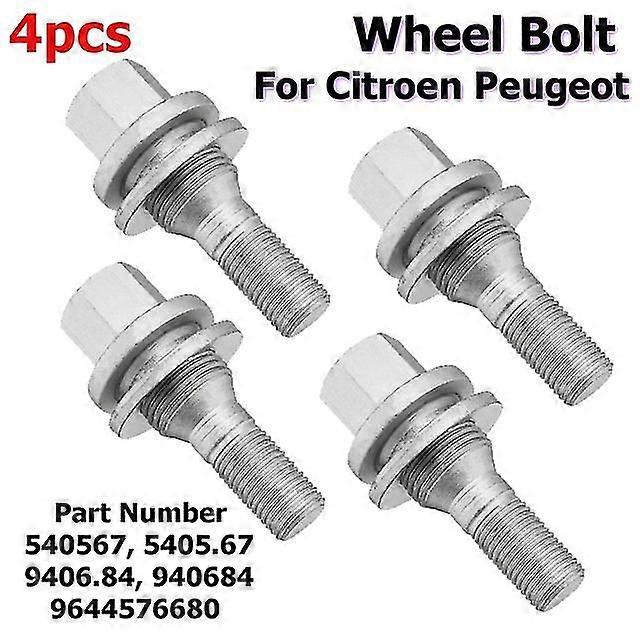 4pcs 17mm Car Nuts Bolts Flat For 206 3008 207 Cc Sw 508 C5 C4l 540567 ...