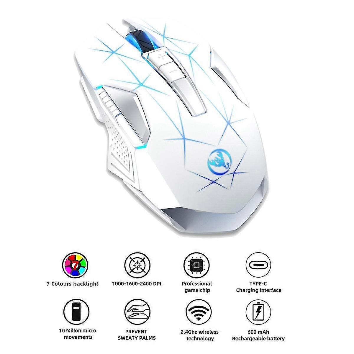 Wireless Gaming Mouse Bluetooth Mouse RGB Rechargeable 2.4G USB ...