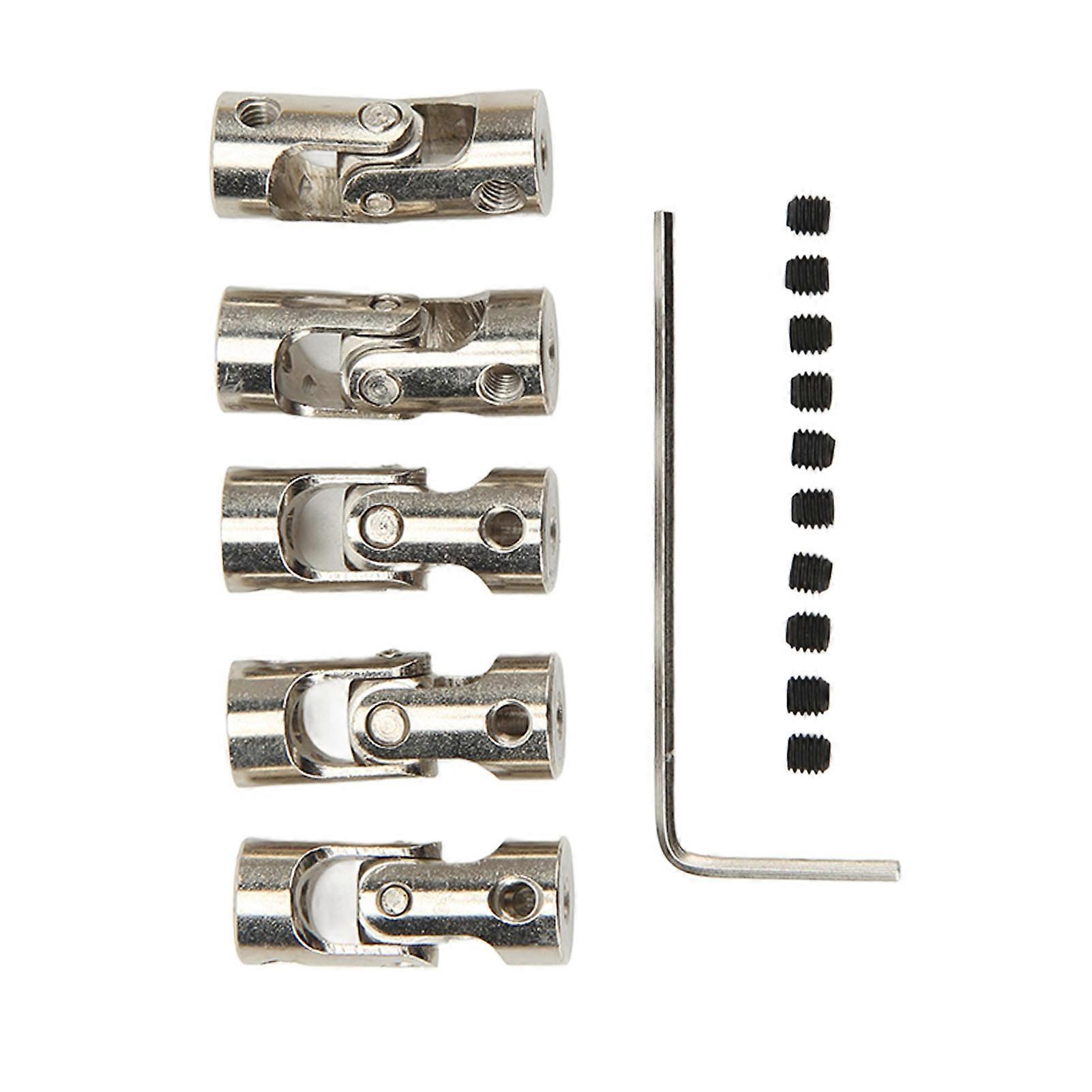 5PCS 3mm Shaft High Strength Steel 2 Section Universal Joint Coupling ...