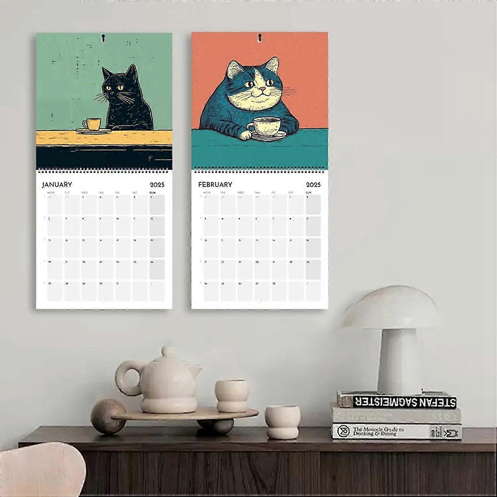 2026 Cat Calendar - 2026 Cats ' with Coffee Calendar | Fruugo AU