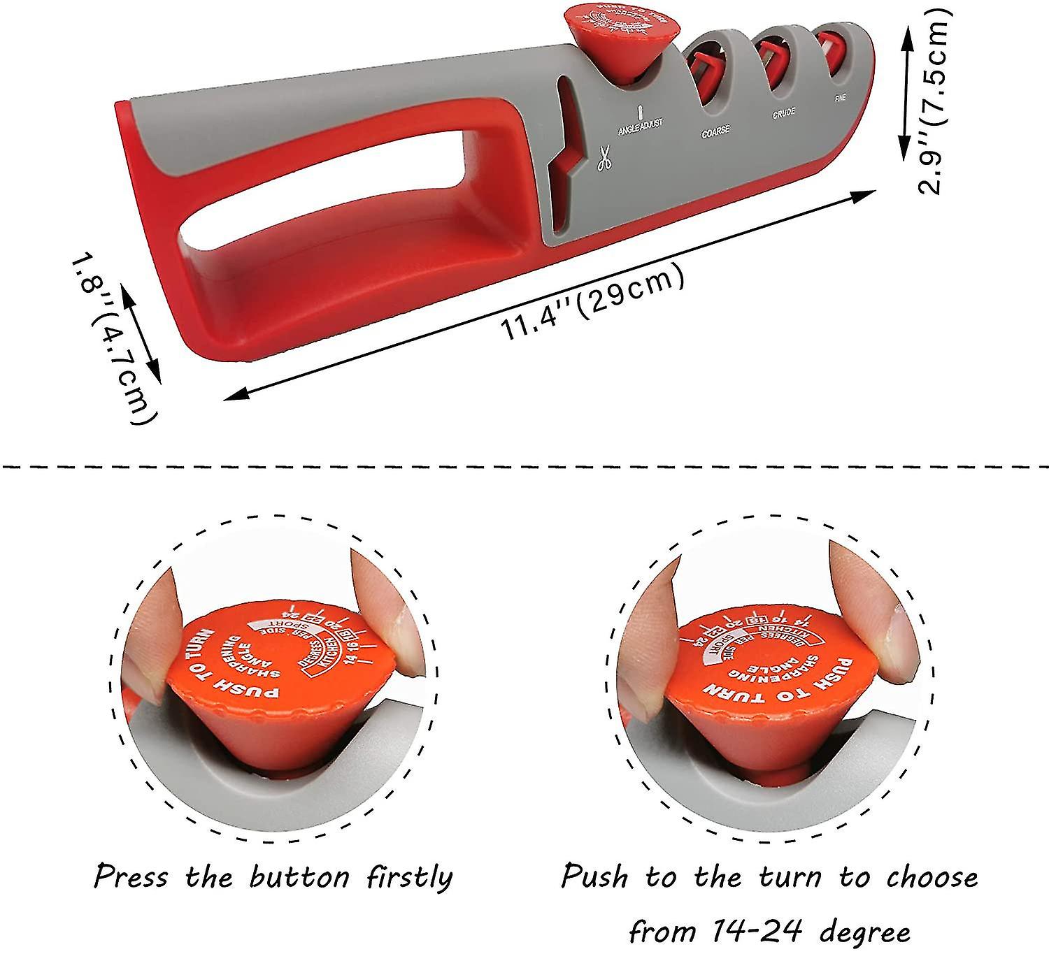 Knife Sharpener 3-stage Adjustable 14-24 Degree Knife + Scissor ...