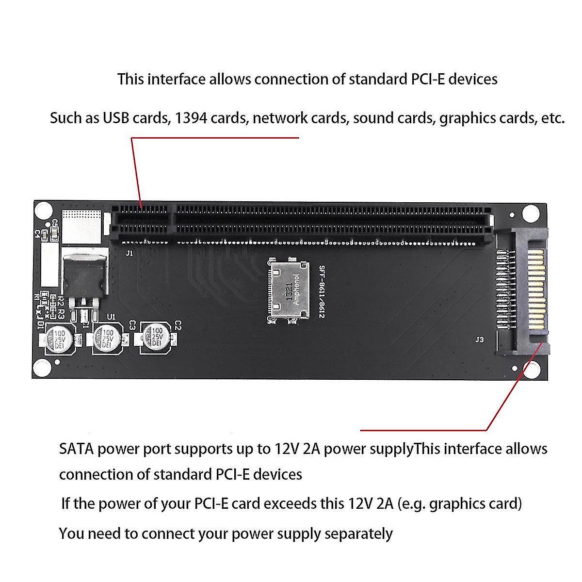 Mainboard Sff-8611 8612 Nvme M.2 Ssd To Pcie 4.0 X16 Adapter Expans ...
