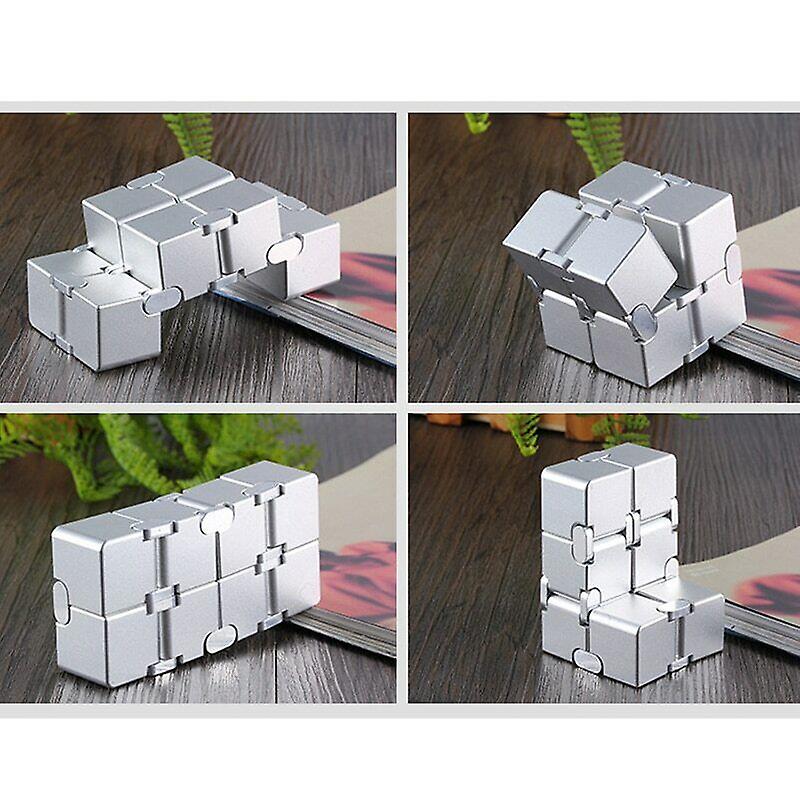 Stress Relief Toy Premium Metal Infinity Cube Portable Decompresses ...