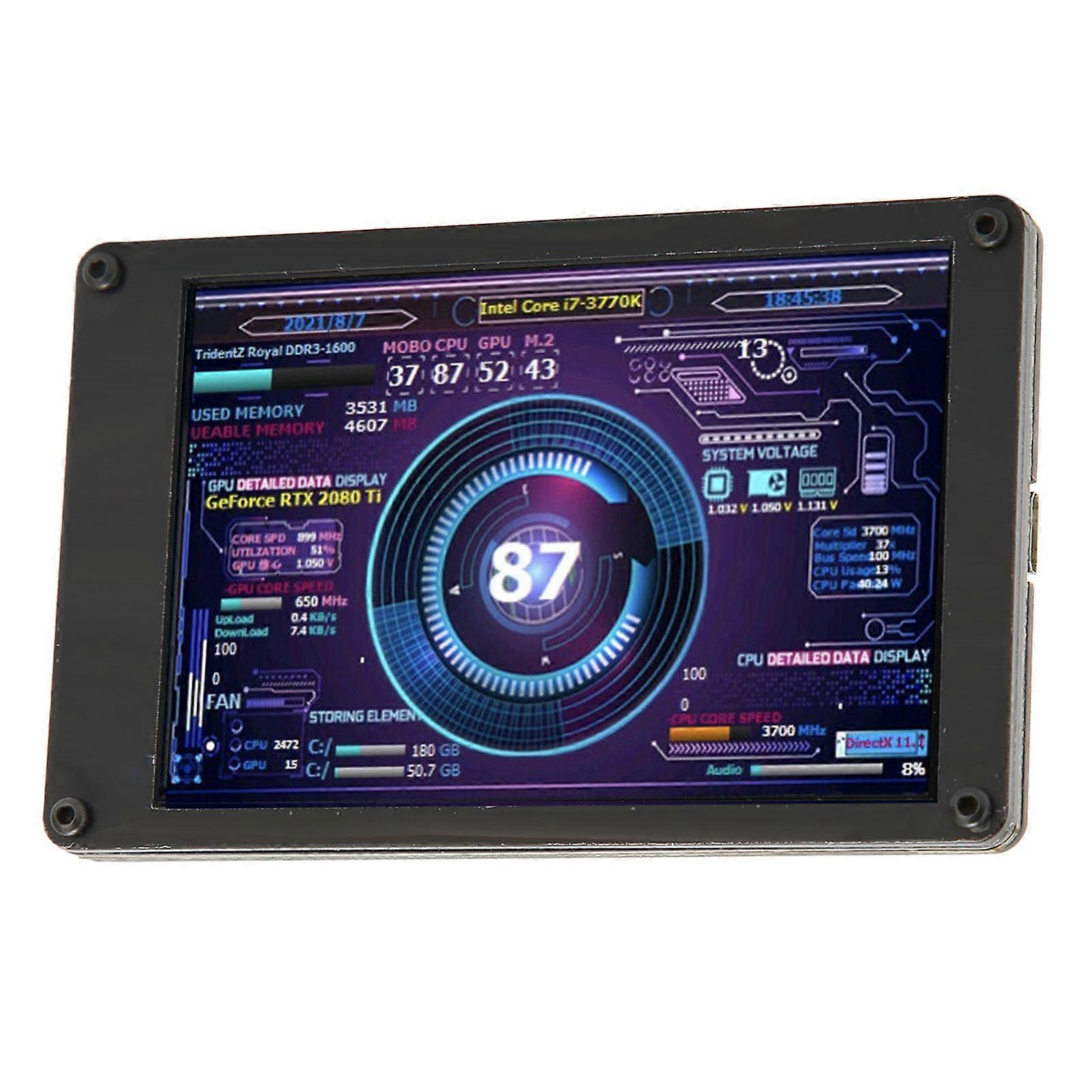 Computer Temp Monitor 3.5 Inch IPS USB Mini Screen Temperature Display ...