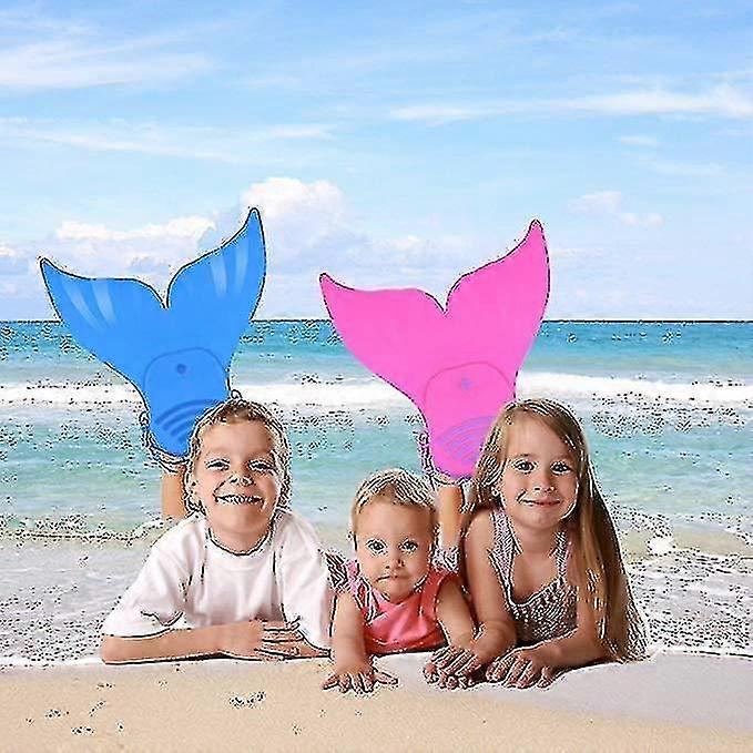 Kids Mermaid Fin Flippers For Swimming For Girls Adjustable Toddler ...
