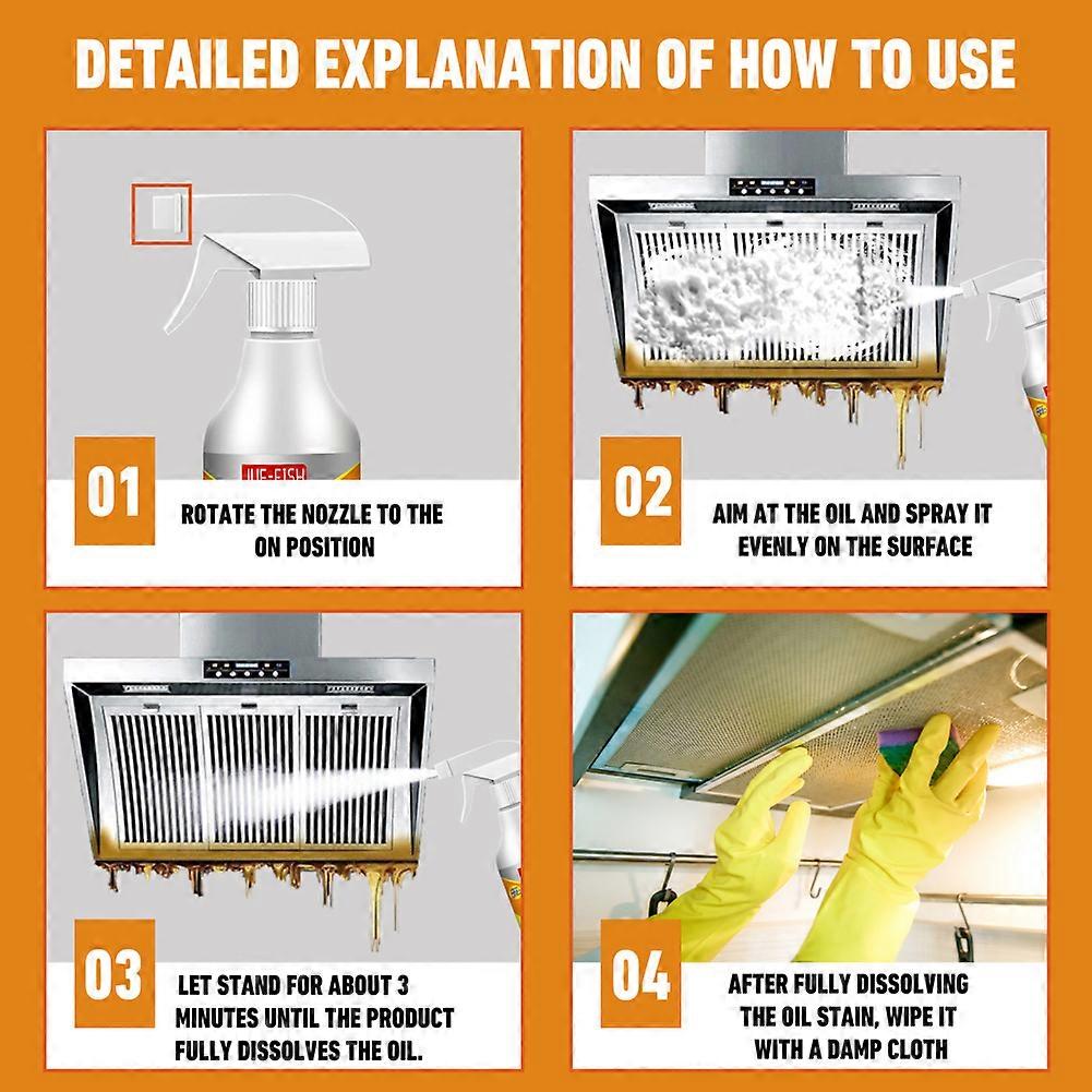 60ml Kitchen Cleaner Spray Foam Grease Degreaser Remove Oil Dirt ...