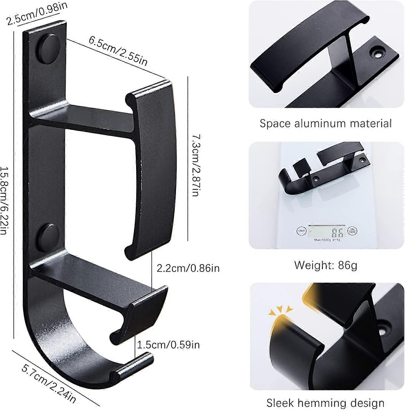 Sticky Wall Hook, Self Adhesive Bathroom Sink Rack, 2Pcs Space Aluminum ...