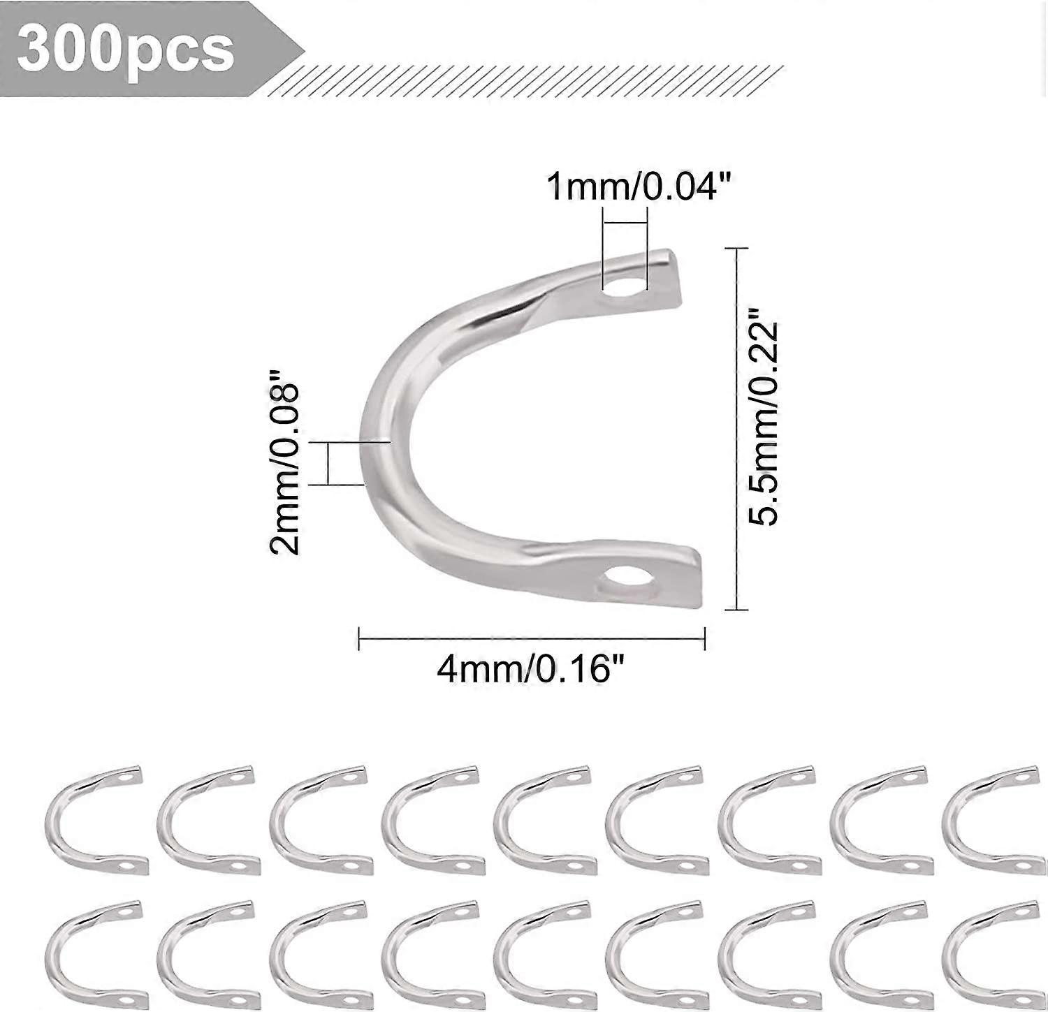 300Pcs Fishing Spinner Clevis U Shaped Spinnerbait Clevis Platinum ...